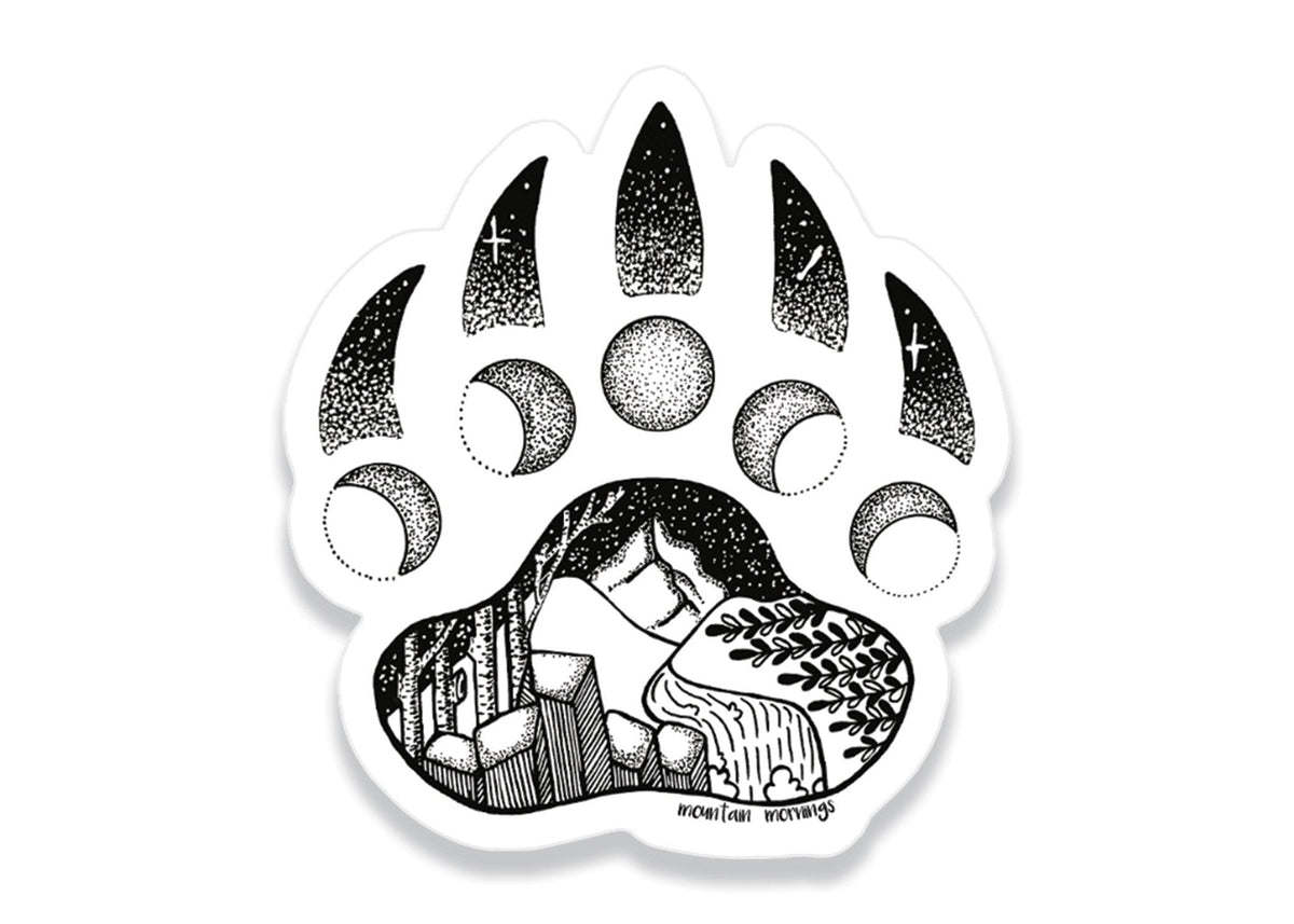 Bear Claw Illustrated Vinyl Sticker – Mountain Mornings